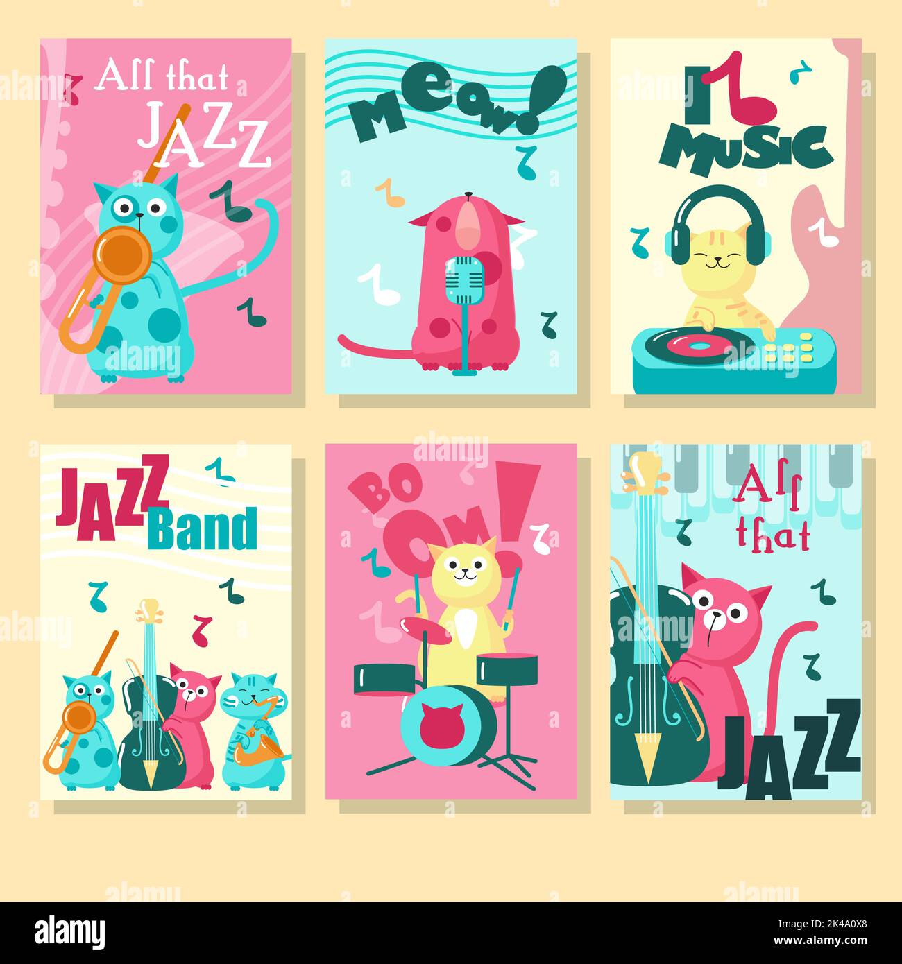 Cats musical poster Stock Vector Images - Alamy