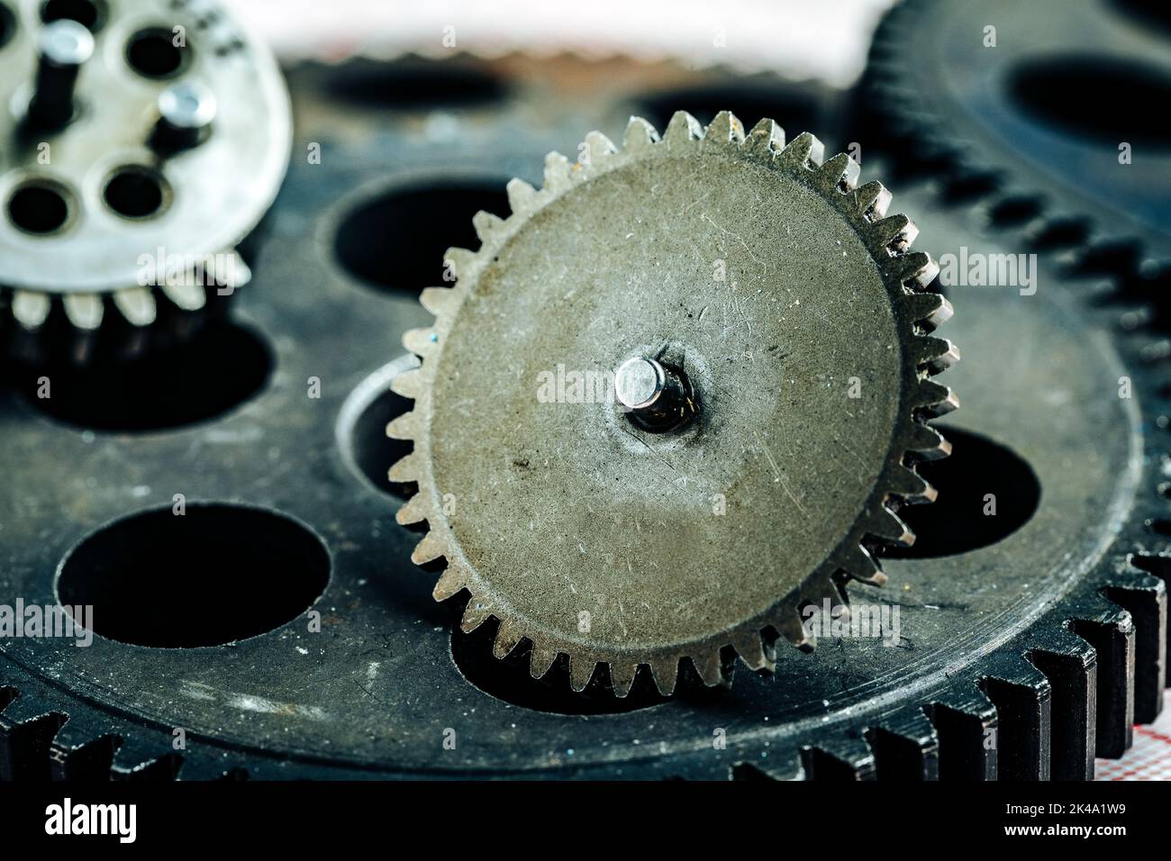 Gears from an old industrial machine Stock Photo - Alamy
