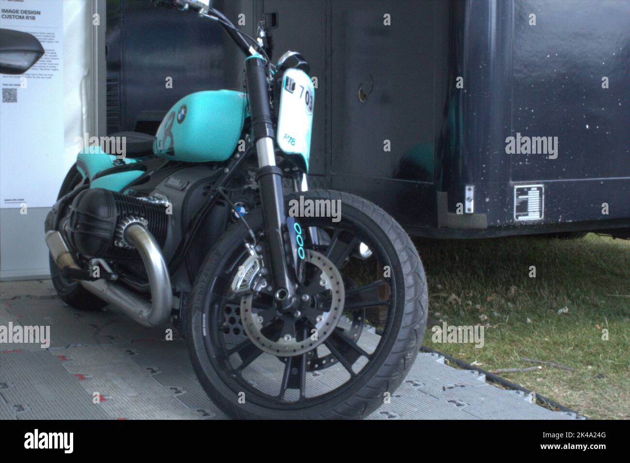 A muscle motorcycle on the Goodwood motor circuit festival Stock Photo ...