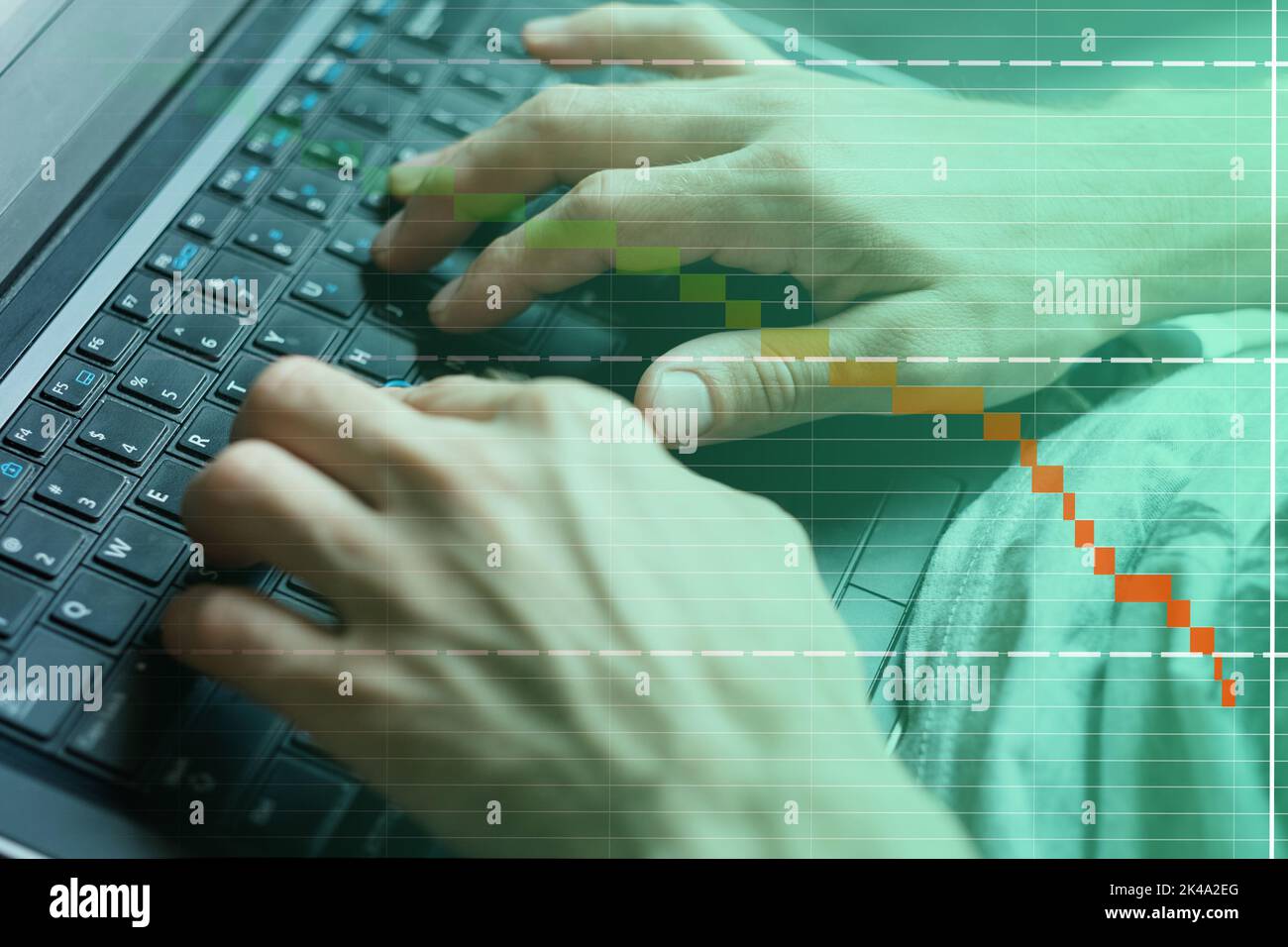 Profit reduction. Online business analytics. Stock market crash. Male ...