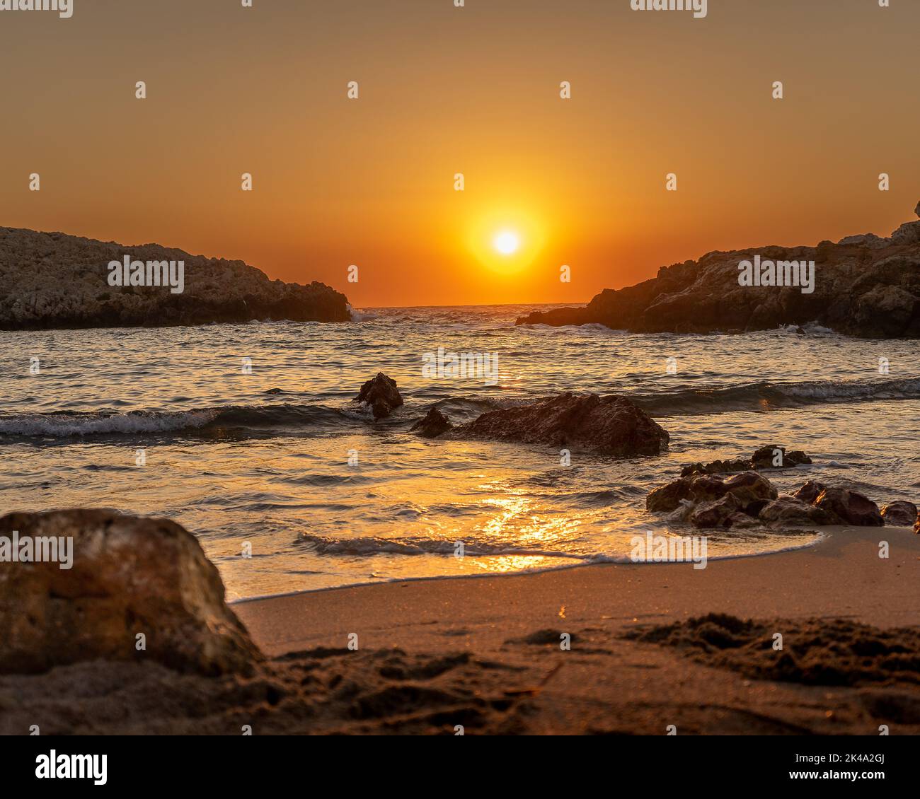 The Sunset on Kos Beach Stock Photo - Alamy