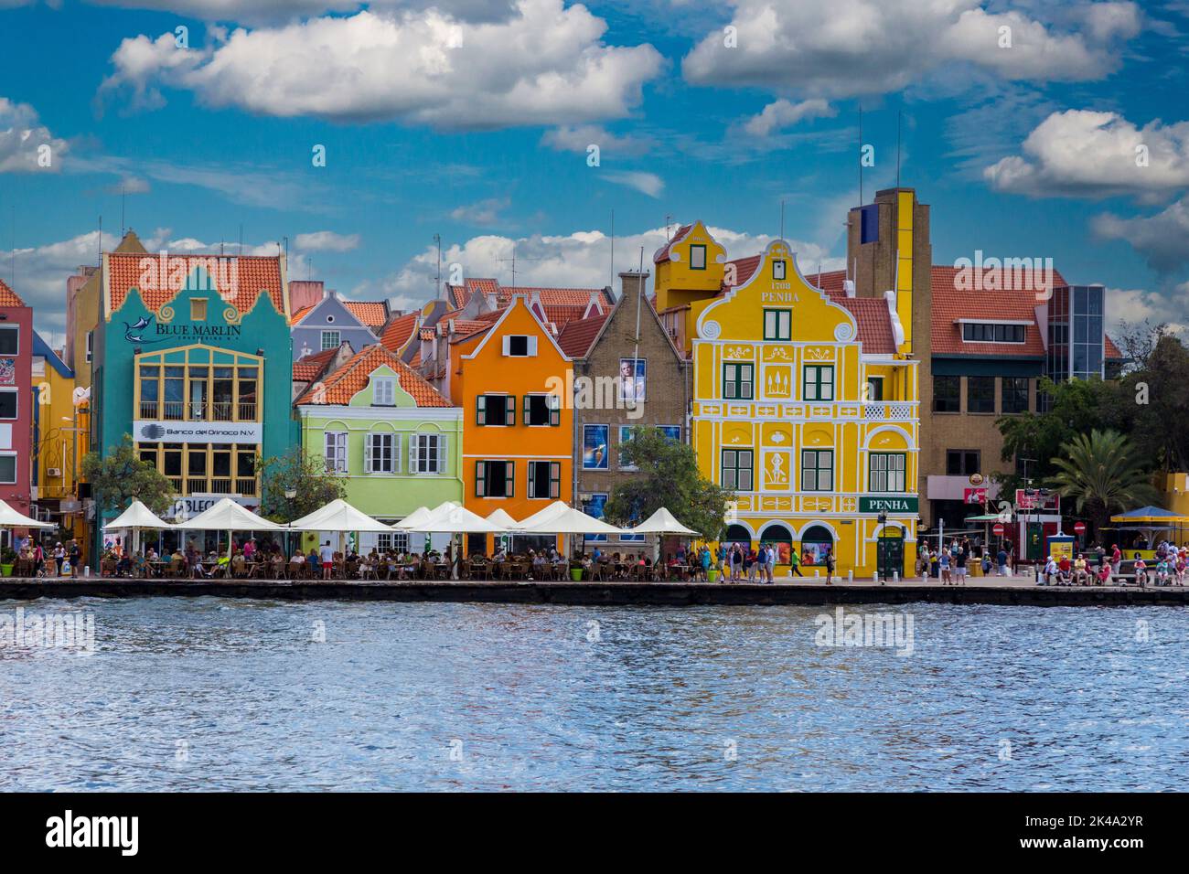 Willemstad, Curacao, Lesser Antilles. Dutch Architecture and Sidewalk ...