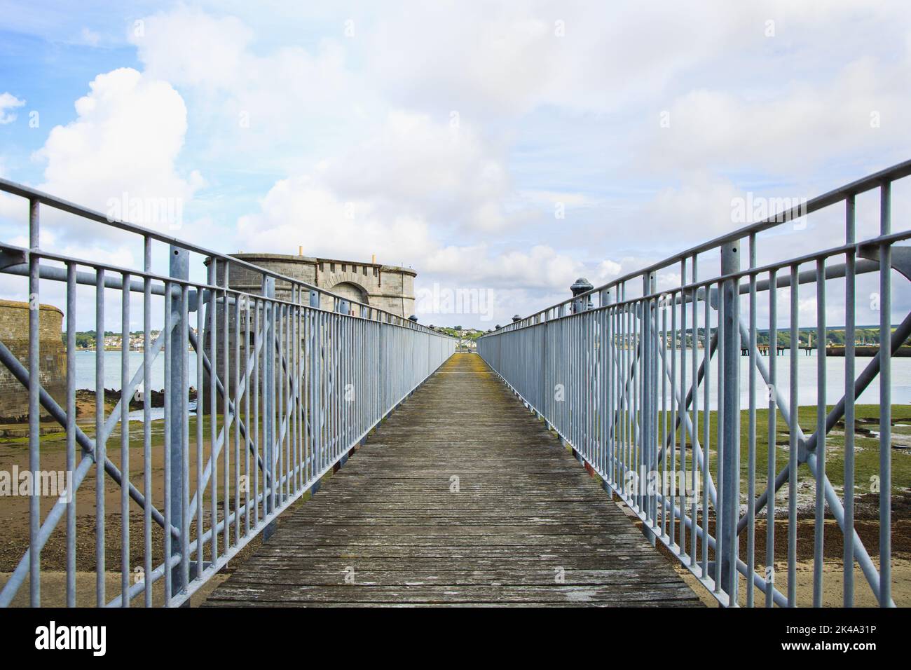 A metal walkway to the James Joyce Tower and Museum - a Martello tower ...
