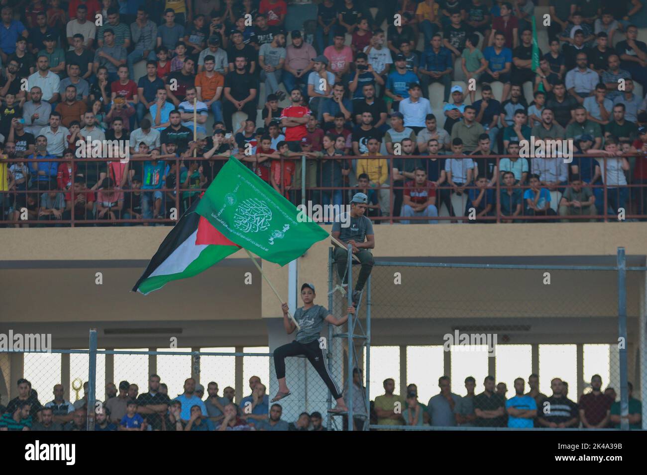 Gaza, Palestinian Territories. 01st Oct, 2022. People attend a rally in ...
