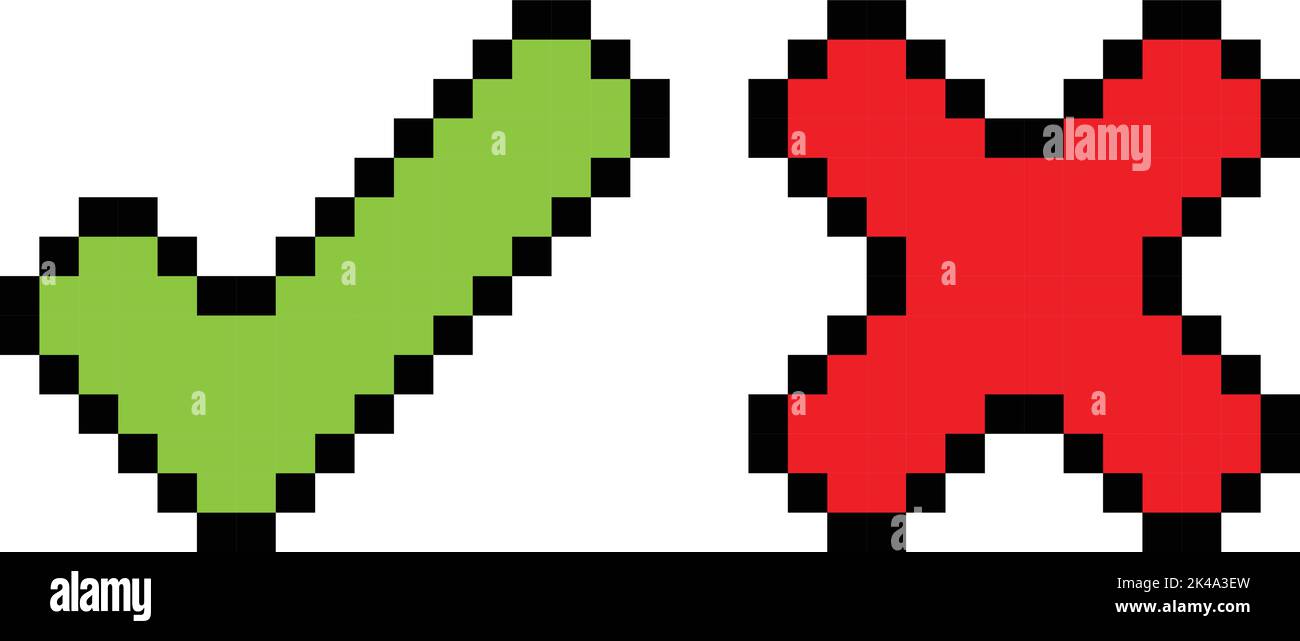 Red check mark cross signs Stock Vector Images - Alamy