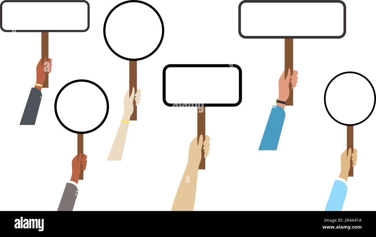 hand holding empty paddle illustration set pack, vector isolated ...