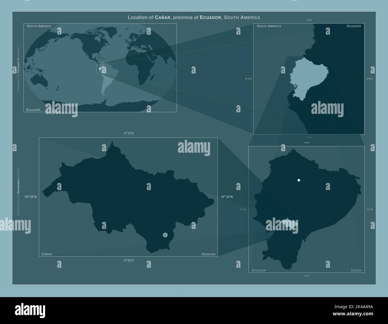 Canar, province of Ecuador. Diagram showing the location of the region ...
