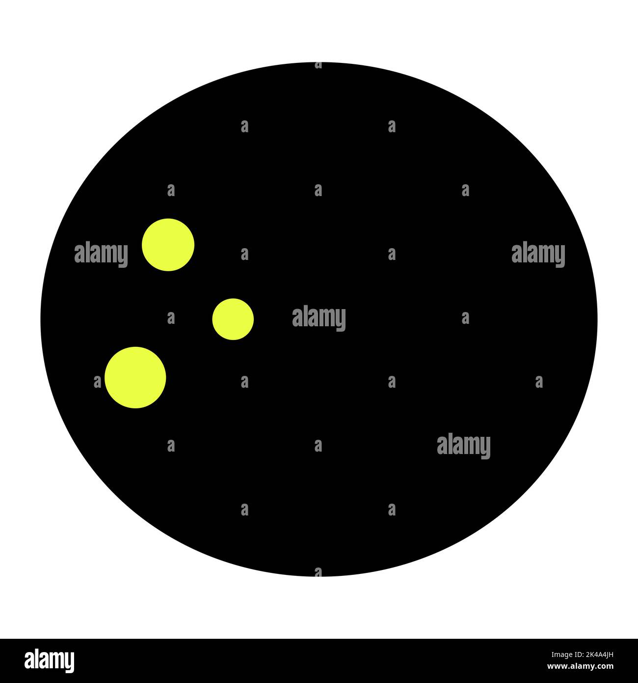 Moon. Silhouette. Round celestial body with yellow luminous spots. Full ...