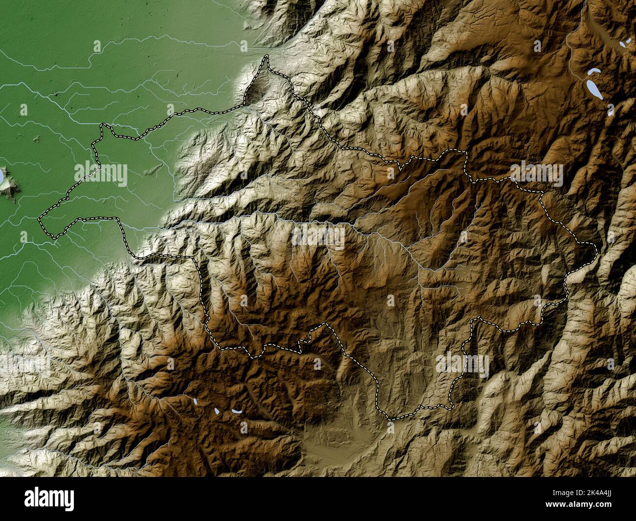 Canar, province of Ecuador. Elevation map colored in wiki style with ...
