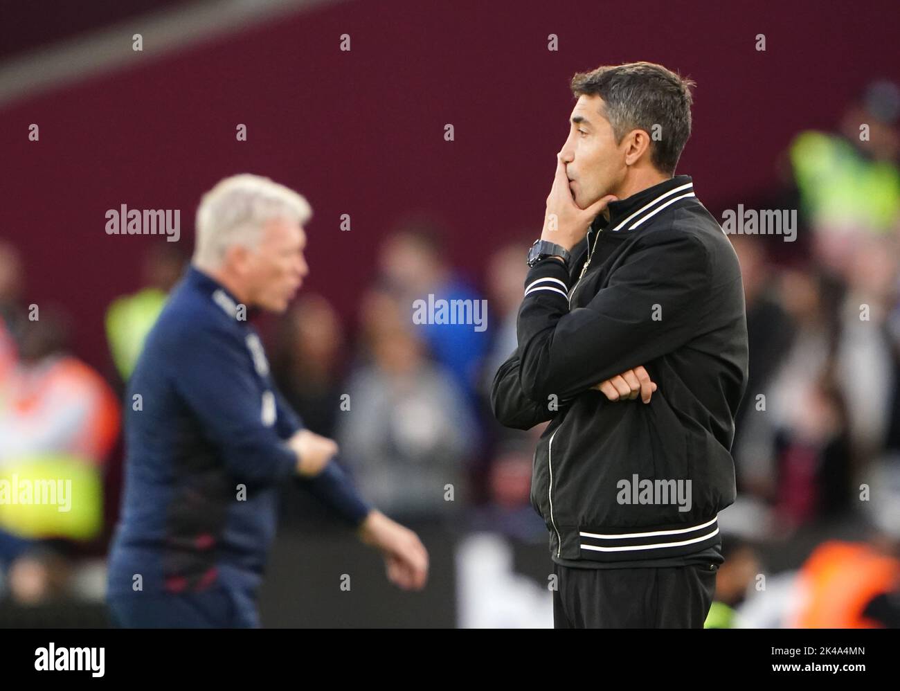 Wolverhampton Wanderers manager Bruno Lage reacts on the touchline ...