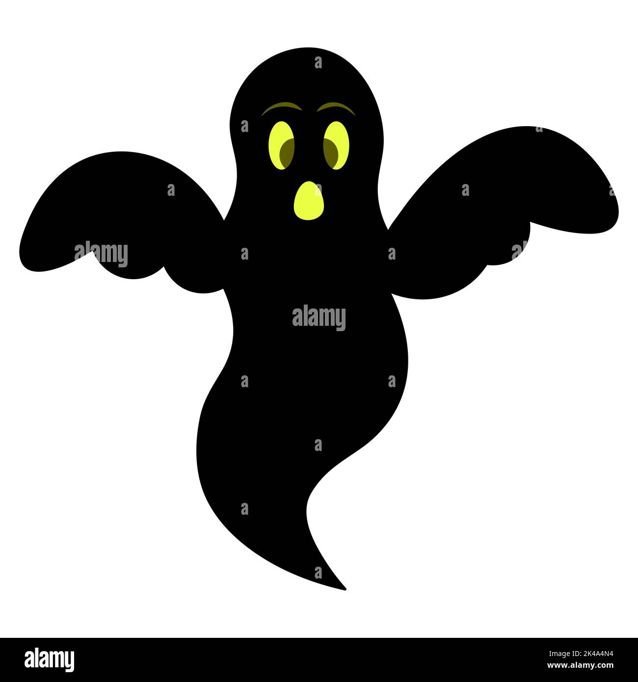 Ghost. Silhouette. Frightening facial expression. Vector illustration ...