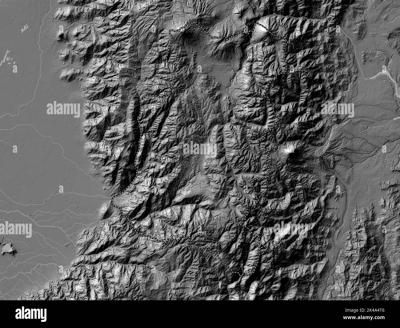 Chimborazo, province of Ecuador. Bilevel elevation map with lakes and ...