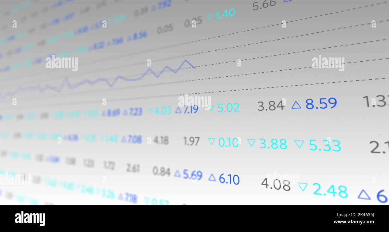 Composition of data processing over white background Stock Photo - Alamy