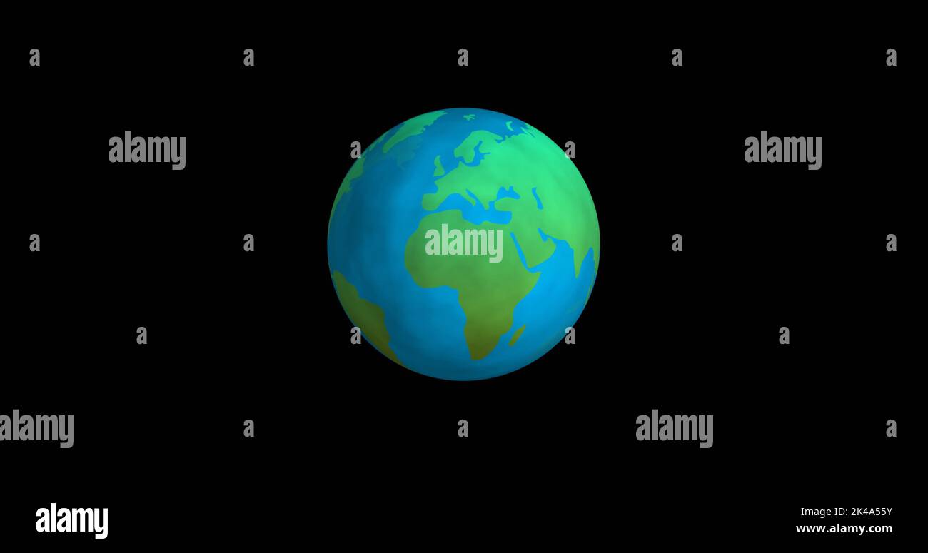 Image of planet earth with green continents and blue oceans and seas on ...