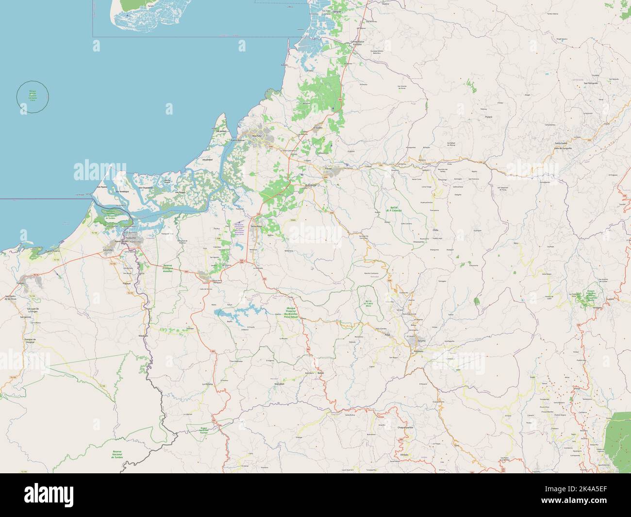 El Oro, province of Ecuador. Open Street Map Stock Photo - Alamy