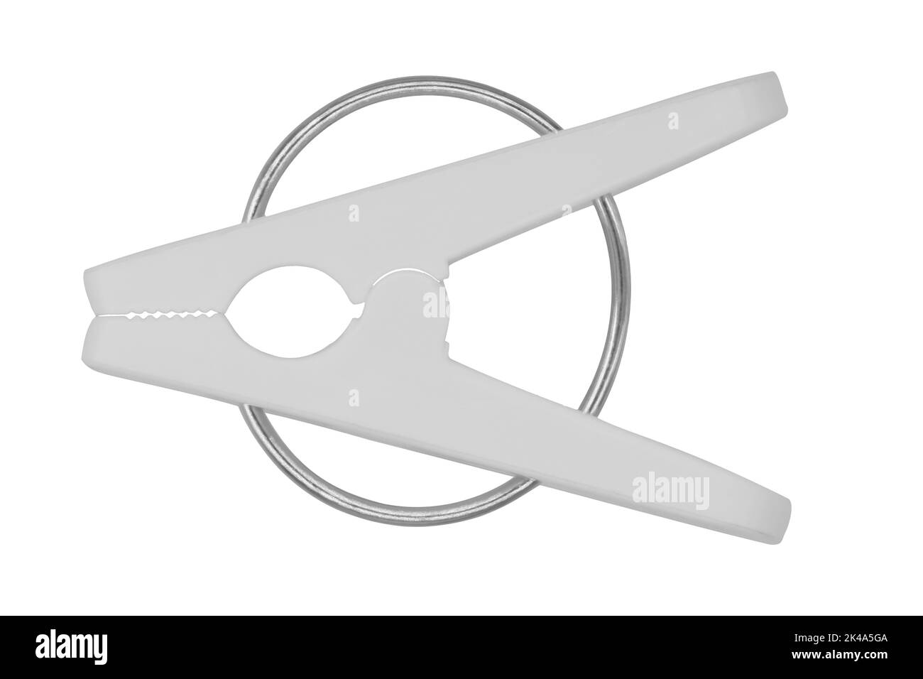 White plastic cloth peg isolated on white background Stock Photo - Alamy