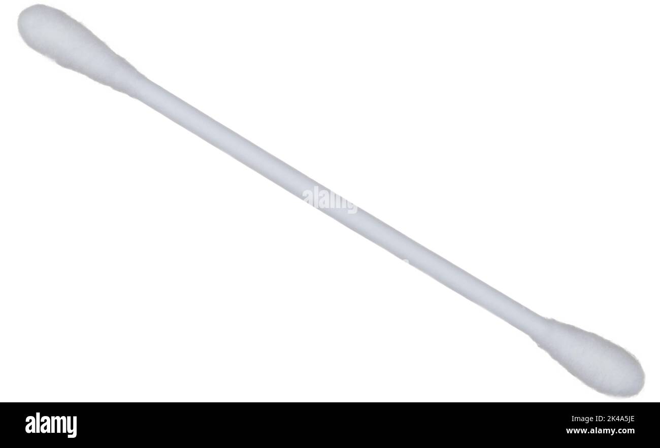 Hygienic ear cotton bud (swab) isolated on white background Stock Photo ...