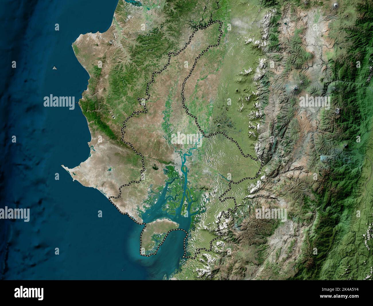 Guayas, province of Ecuador. High resolution satellite map Stock Photo ...