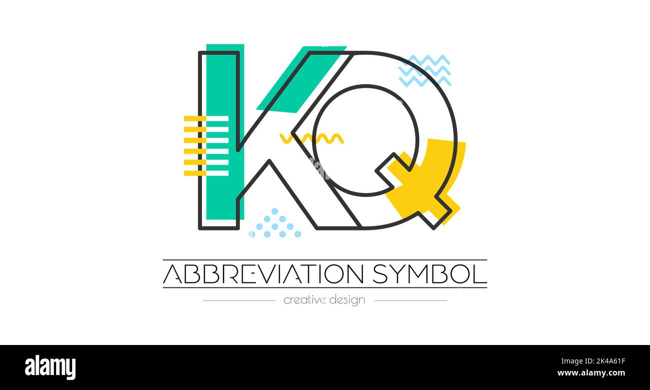 Letters K and Q. Merging of two letters. Initials logo or abbreviation ...