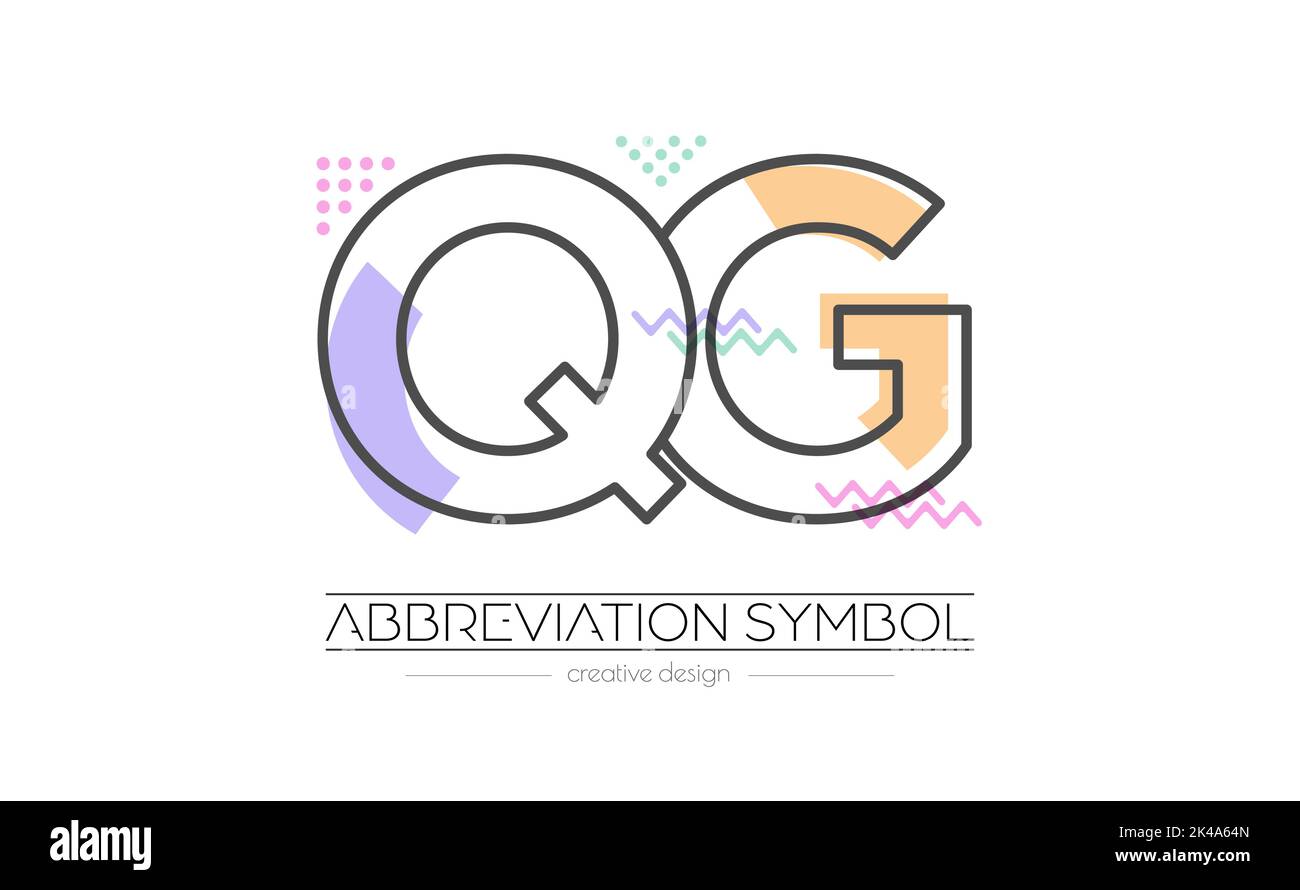 Letters Q and G. Merging of two letters. Initials logo or abbreviation ...