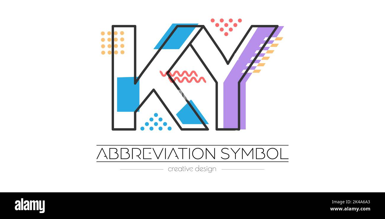 Letters K and Y. Merging of two letters. Initials logo or abbreviation ...