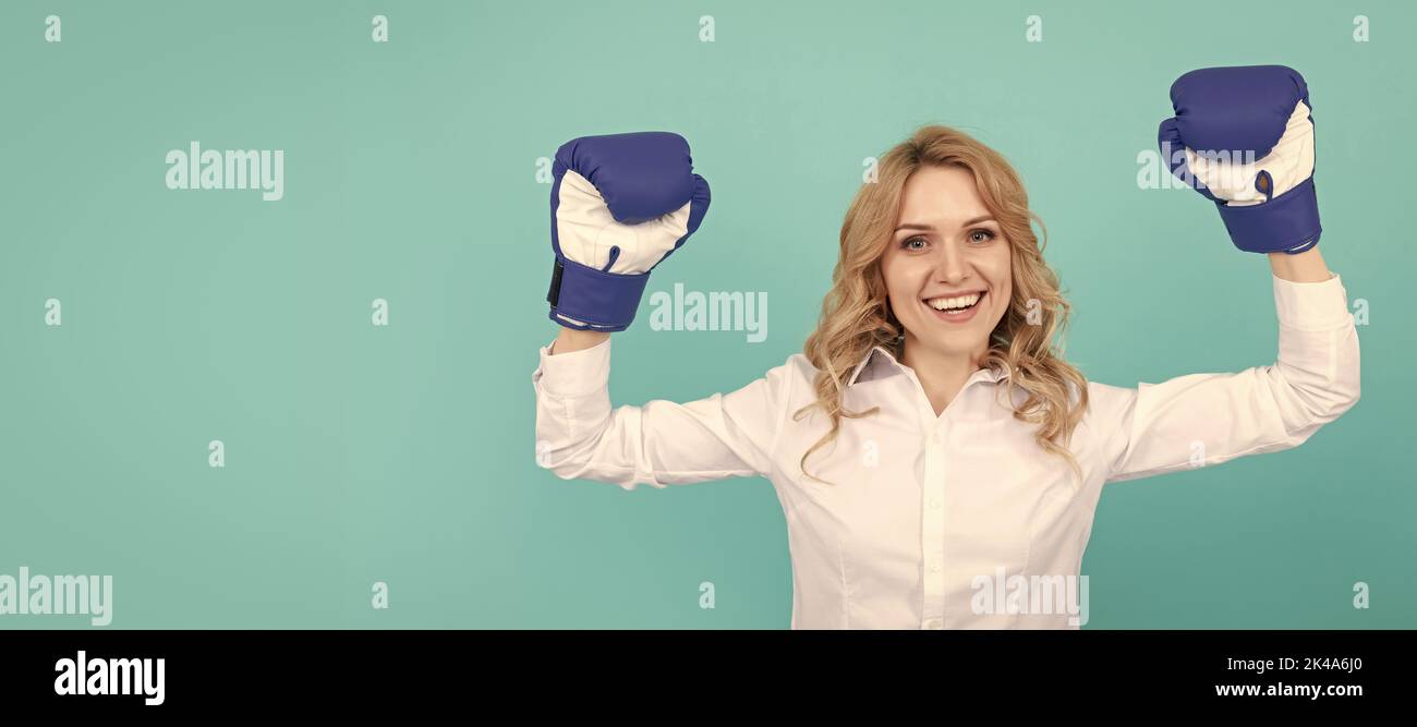Girl power. Woman isolated face portrait, banner with mock up copy ...