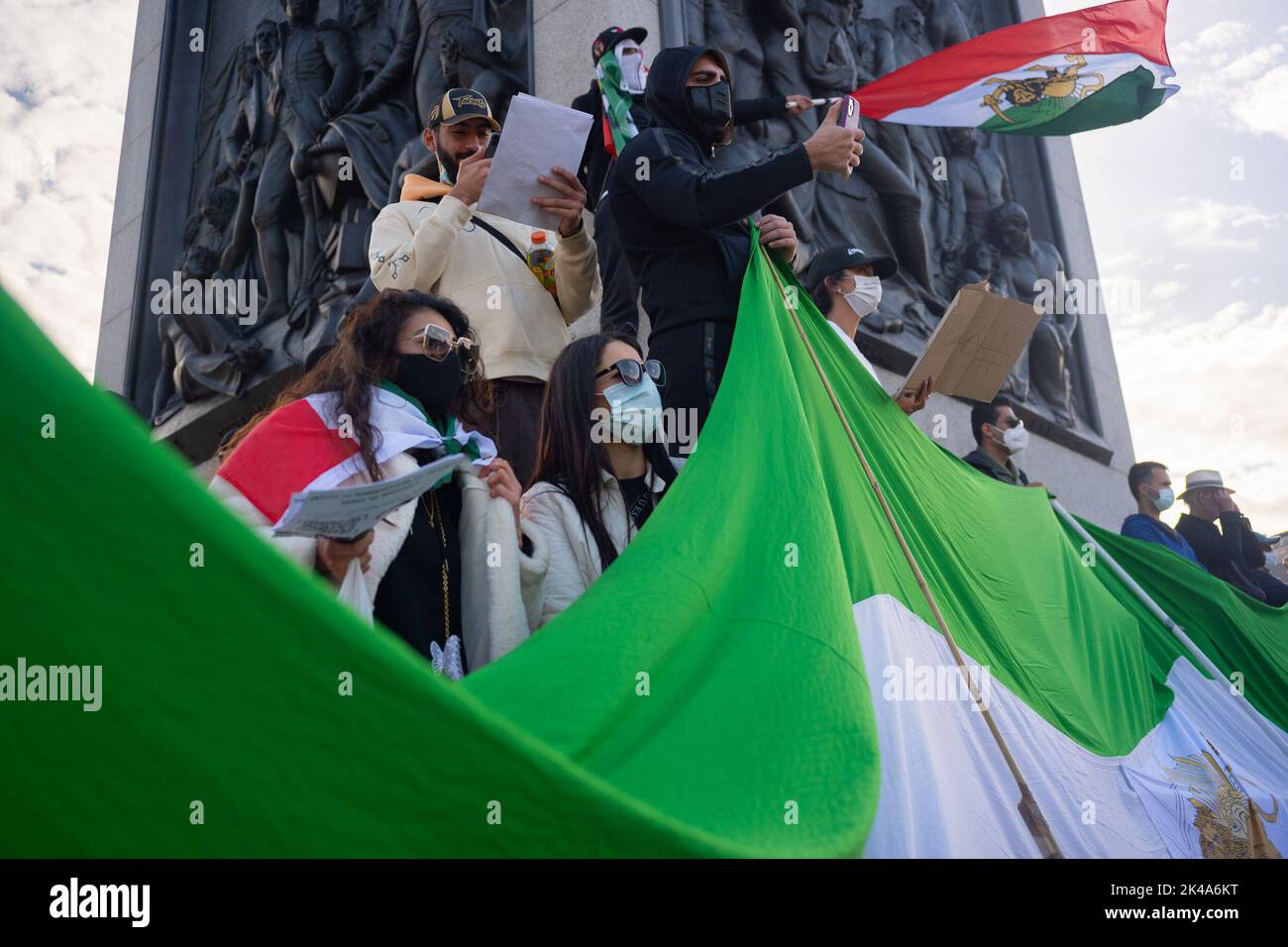 Protestors gathered in Trafalgar Square, demonstrating against the ...