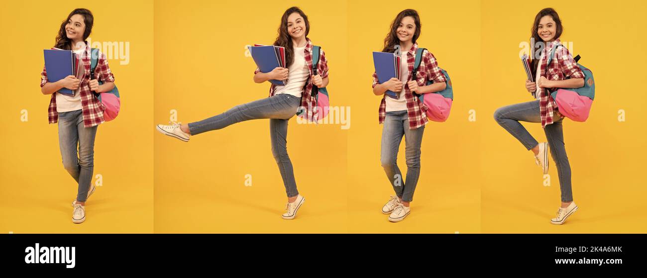 Back to school and looking cool. Energetic tween. Portrait of ...