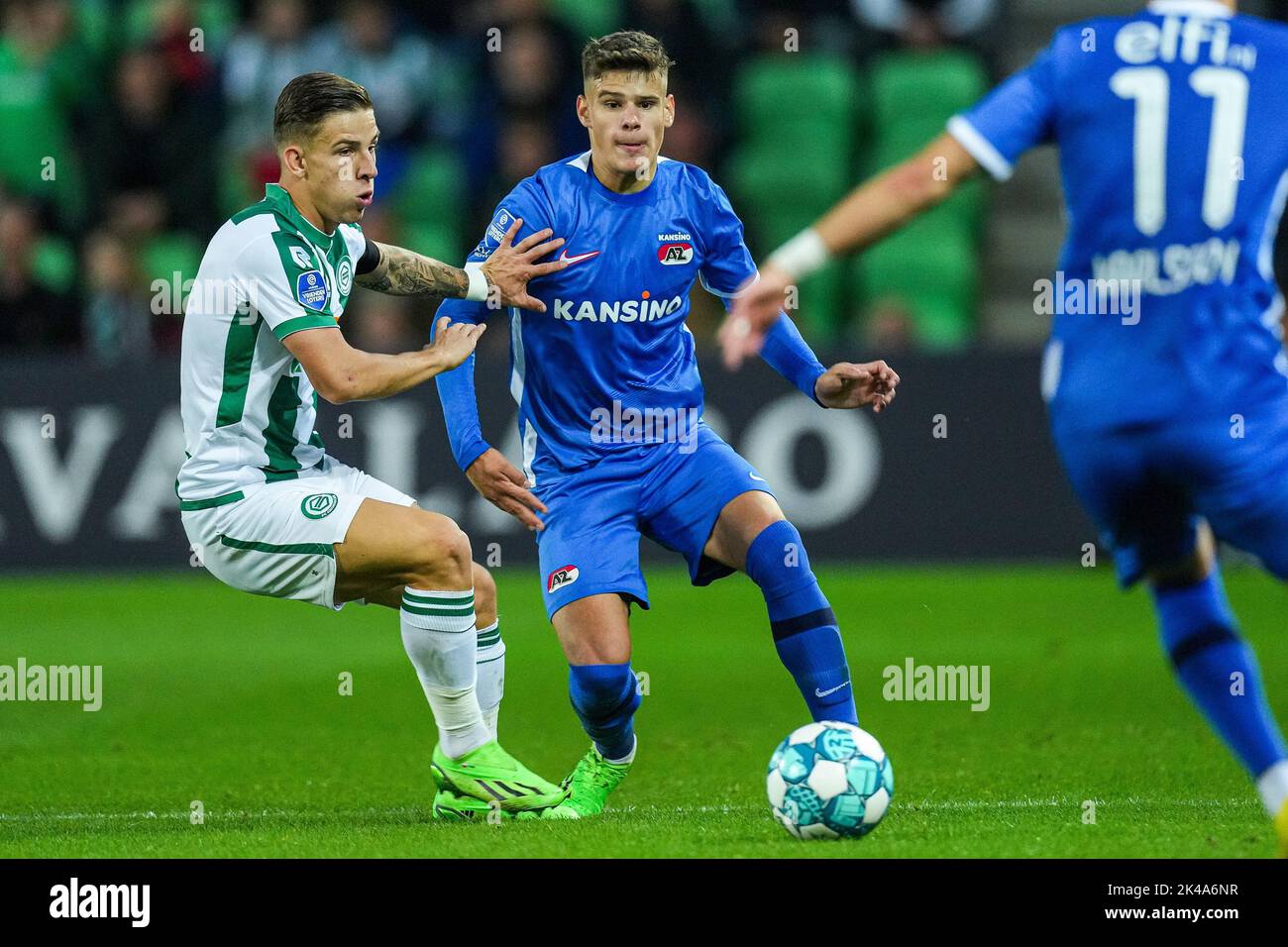GRONINGEN - (lr) Tomas Suslov of FC Groningen, Milos Kerkez or AZ ...