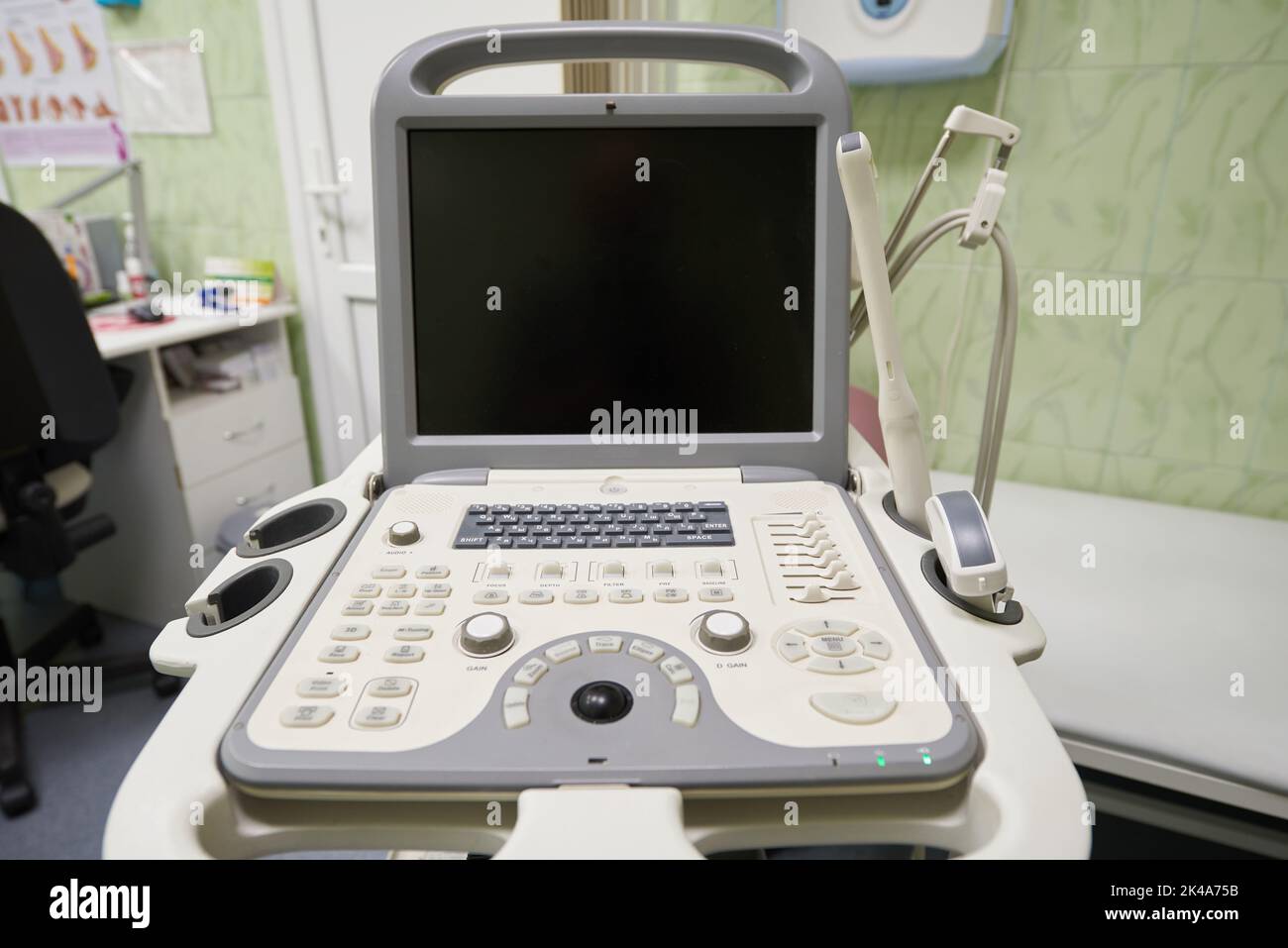 Control panel of ultrasound machine in the clinic for examination Stock ...