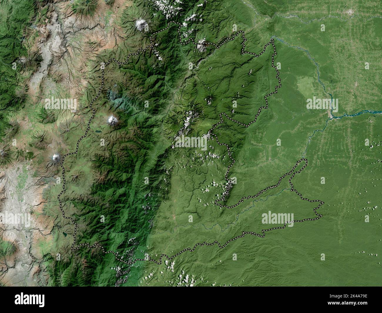 Napo, province of Ecuador. High resolution satellite map Stock Photo ...