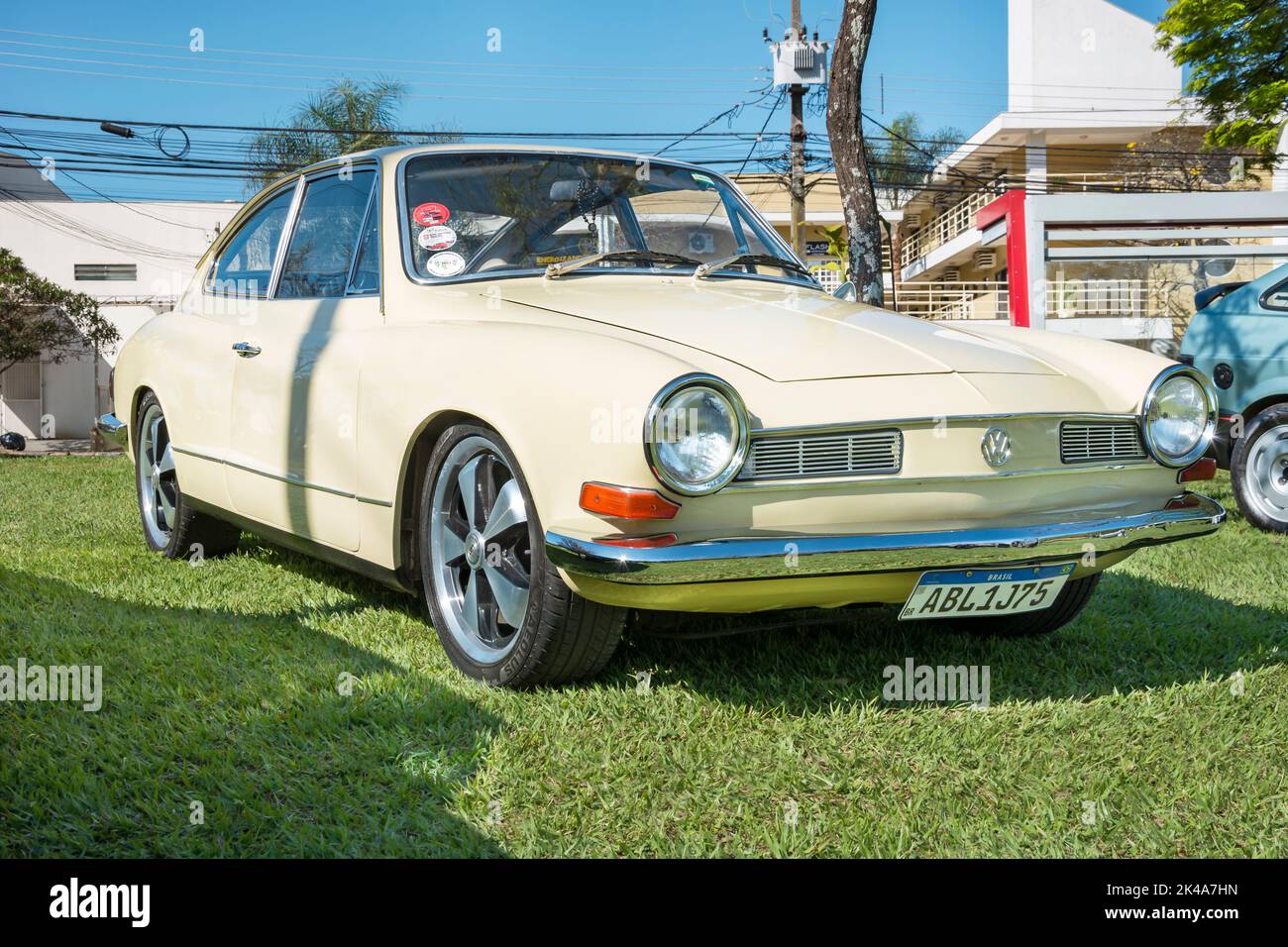 Vehicle Volkswagen Karmann-Ghia 1975 on display at vintage car show ...