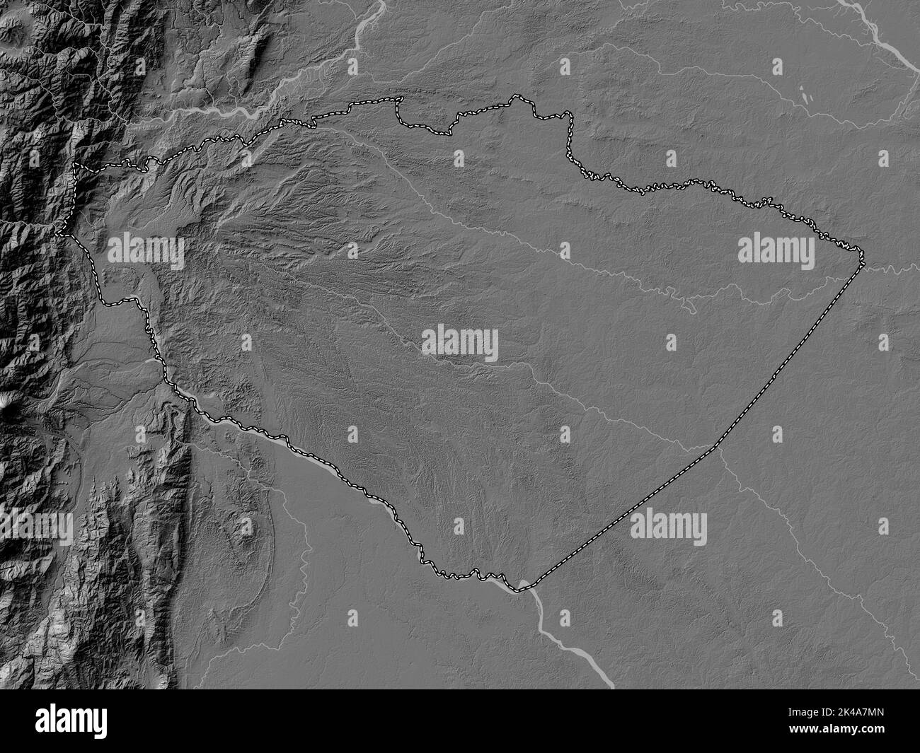 Pastaza, province of Ecuador. Bilevel elevation map with lakes and ...