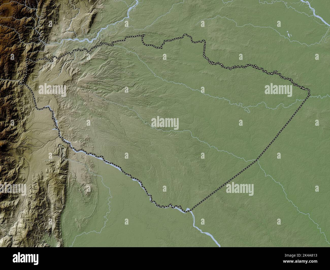 Pastaza, province of Ecuador. Elevation map colored in wiki style with ...