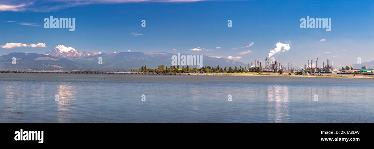 Anacortes, WA USA - 08-14-2022: Marathon Oil Refinery on March Point ...