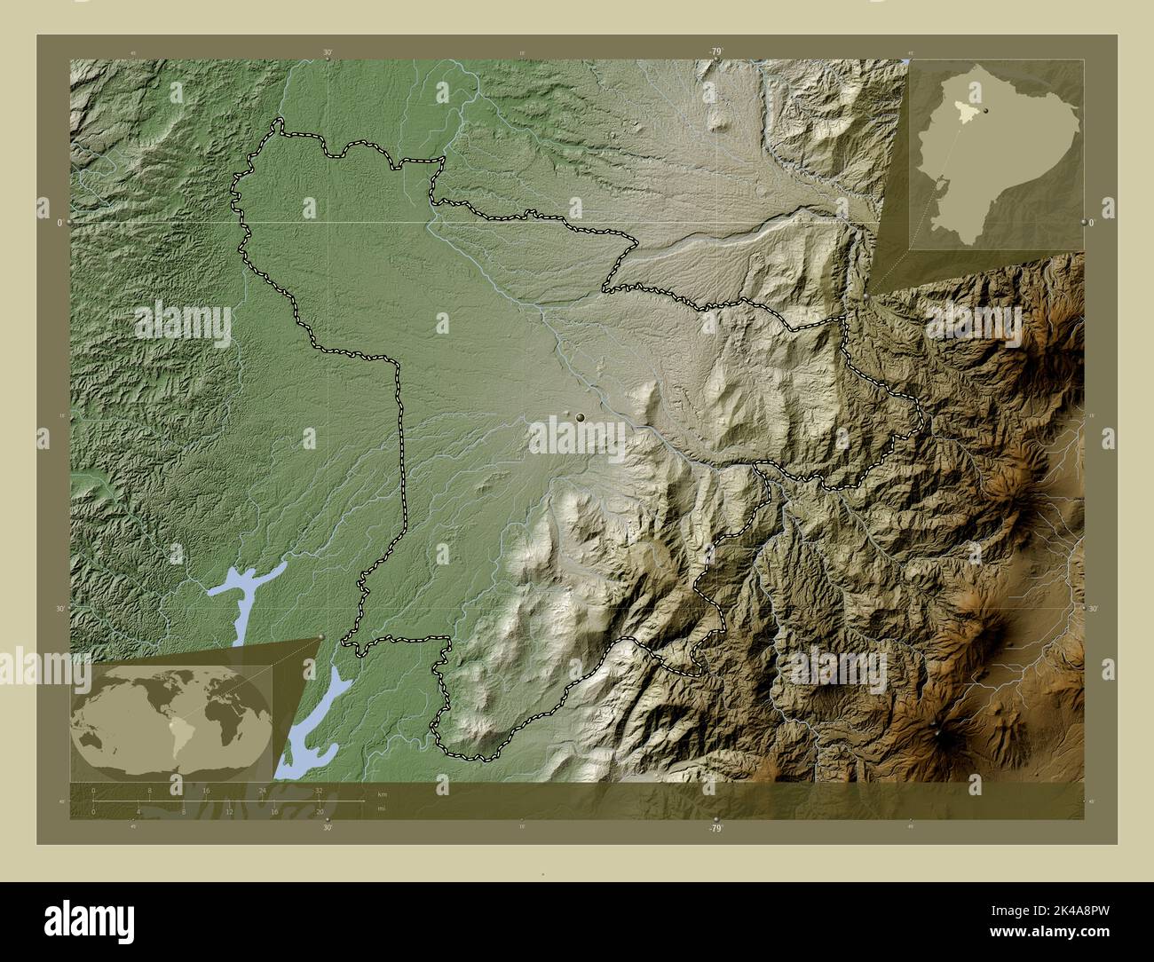 Santo Domingo de los Tsachilas, province of Ecuador. Elevation map ...