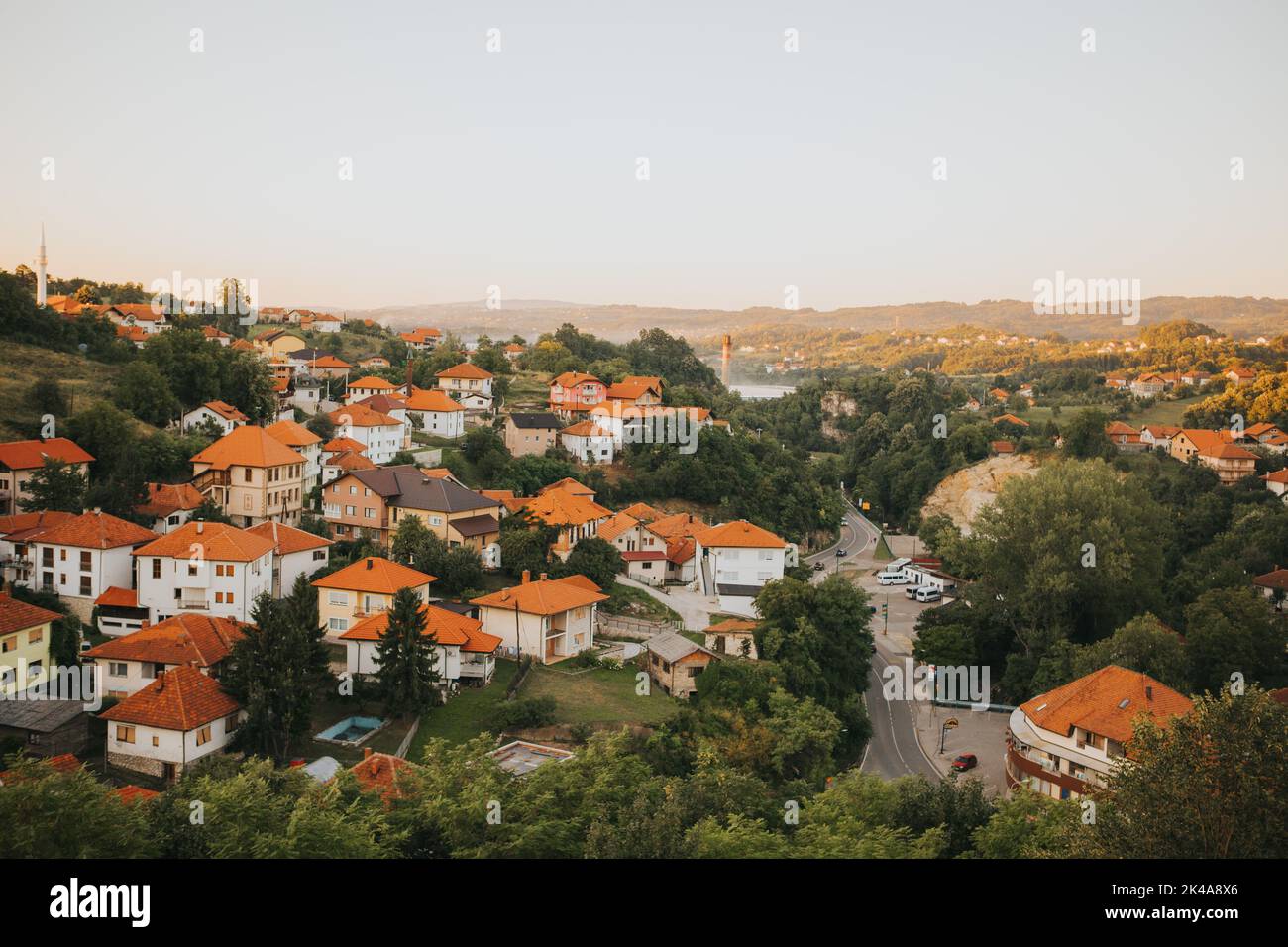 An aerial view of Tesanj town in Bosnia and Herzegovina Stock Photo - Alamy