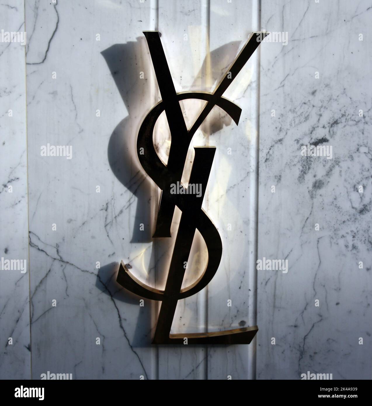 A Yves Saint Laurent signage in downtown Vancouver Stock Photo - Alamy