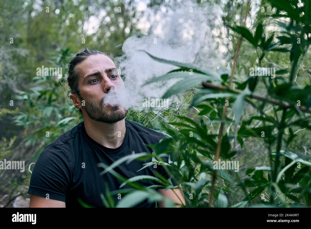 Man smoking cannabis smoke hi-res stock photography and images - Alamy