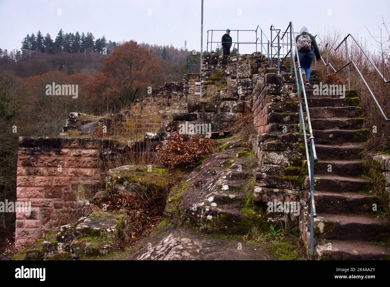 Frankenstein, Germany - December 26, 2020: Stairs and parts of a wall ...