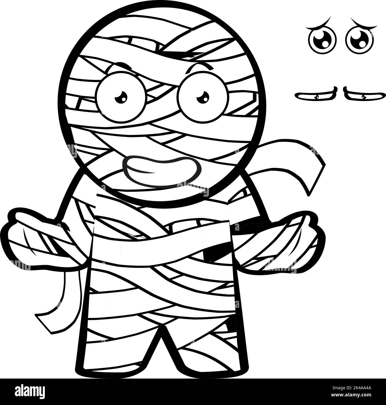 funny mummy character cartoon halloween set illustration in vector ...