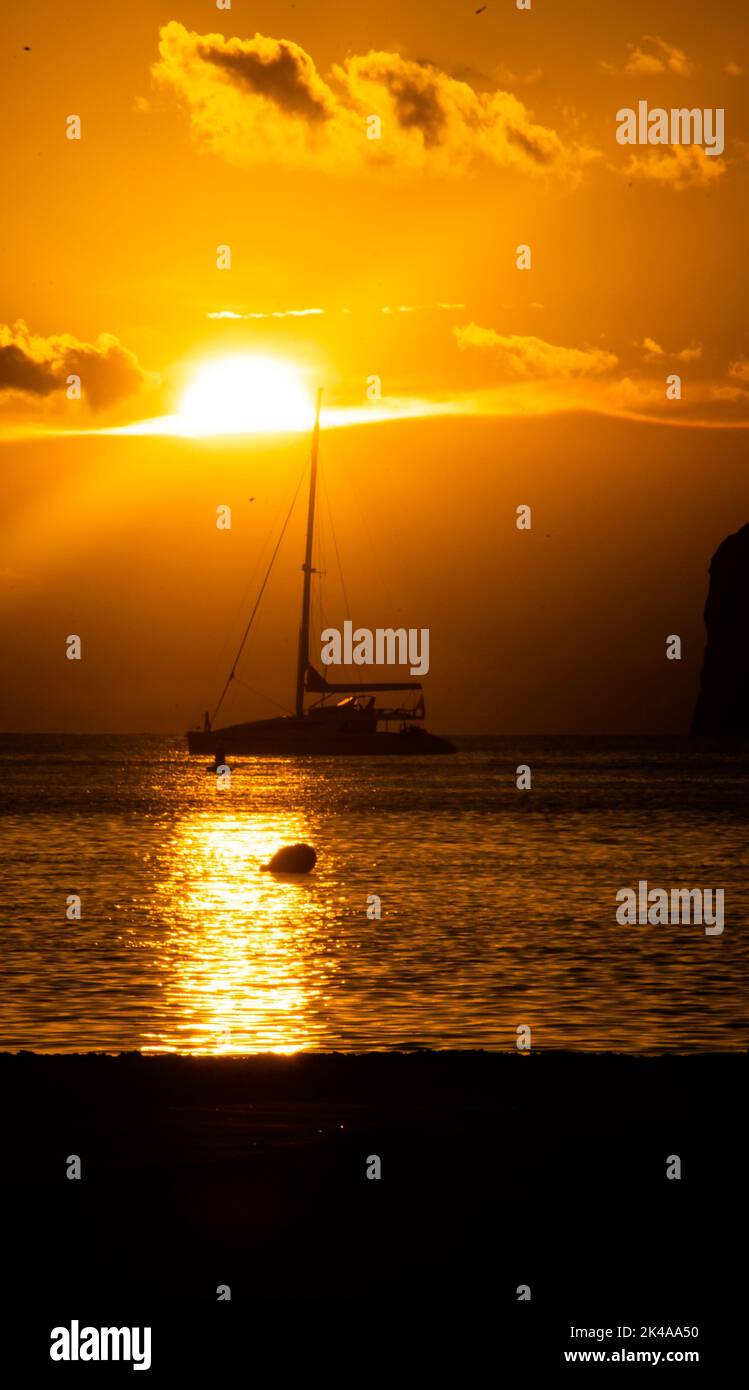 Sunset at Santa Ponsa beach Stock Photo - Alamy