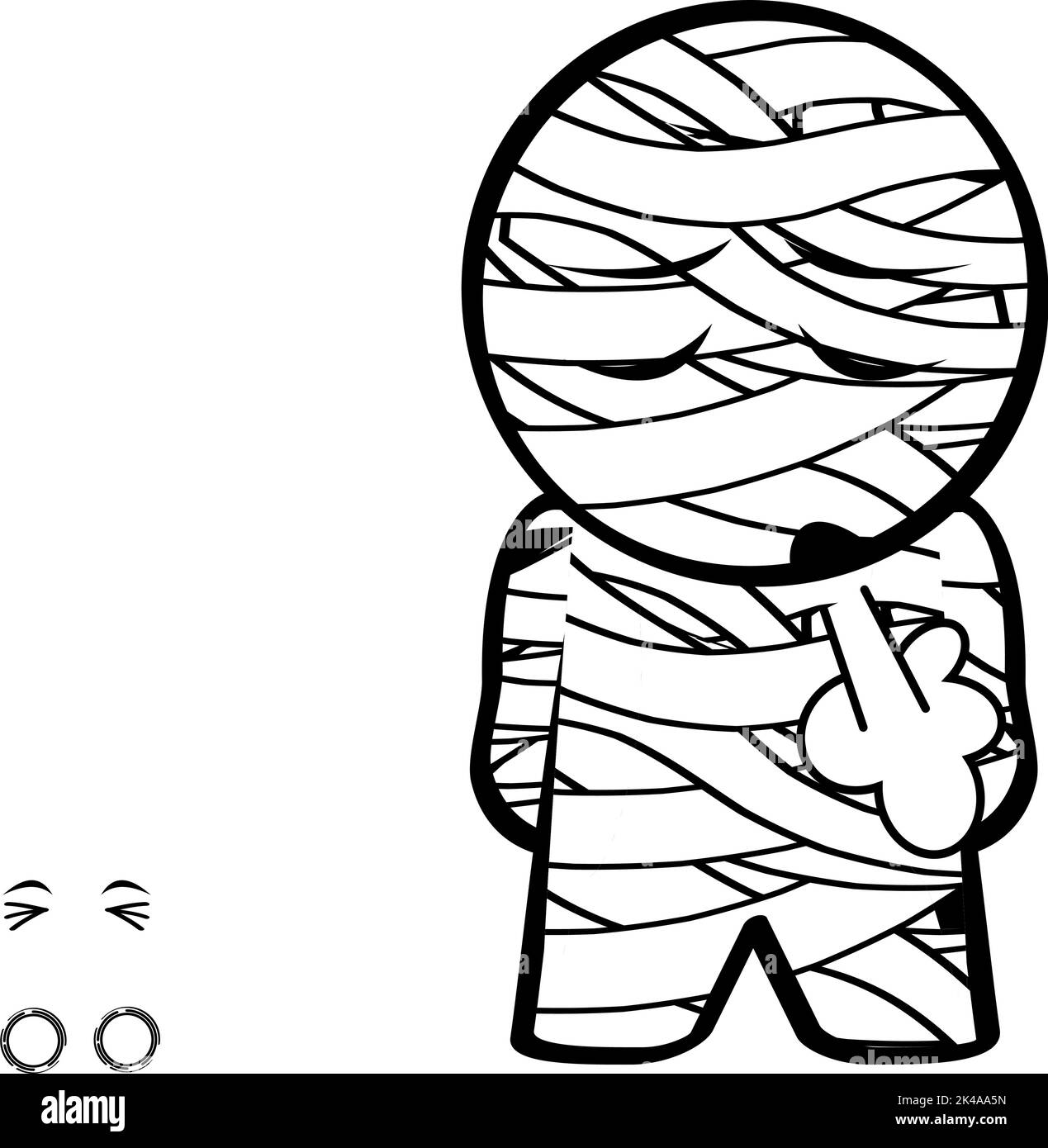 sweet mummy character cartoon halloween set illustration in vector ...