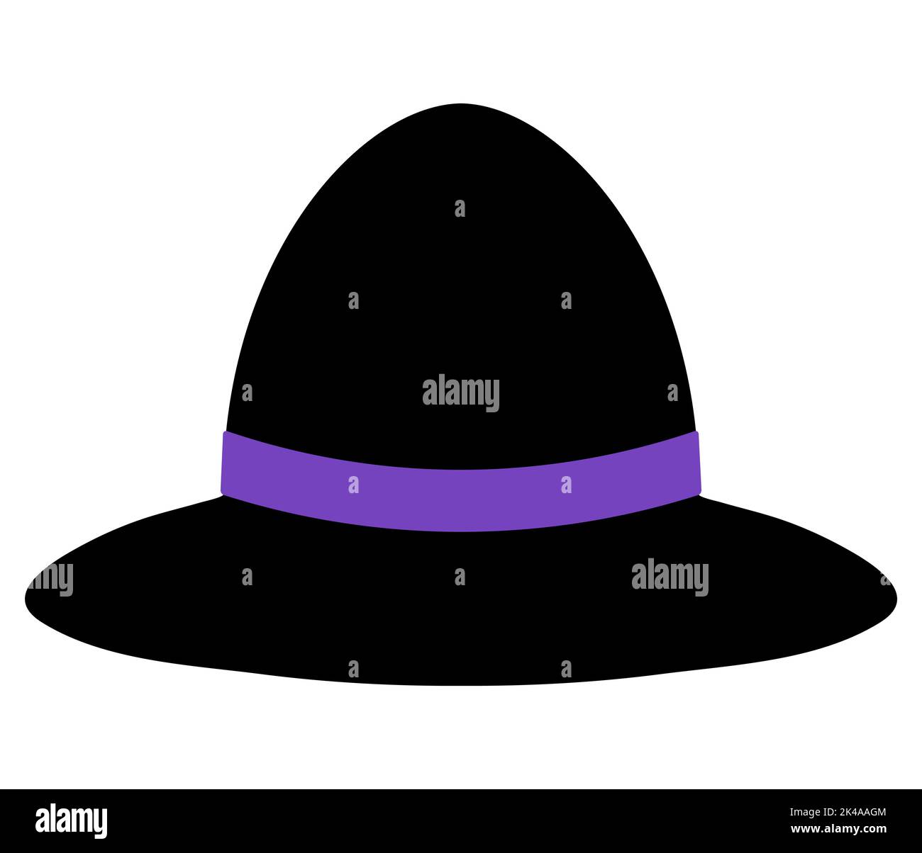 Hat. Silhouette. A rounded hat with a round brim. Vector illustration ...
