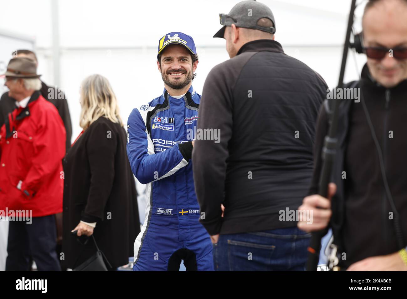 Prince Carl Philip after winning the Porsche Sprint Challenge which ...