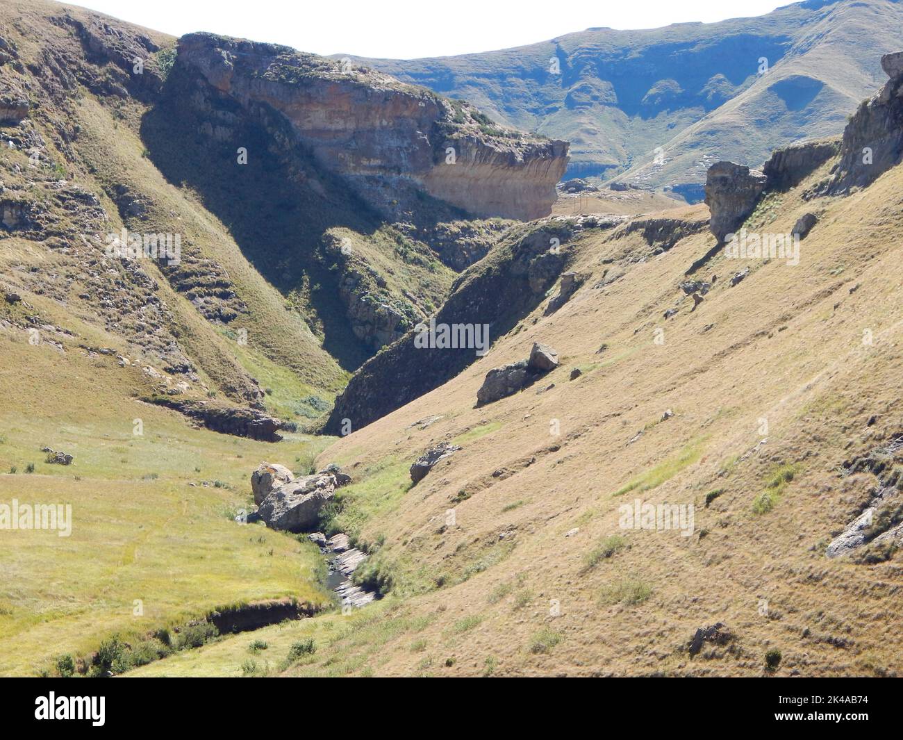 A high-angle of a canyon in the green highlands of Golden Gate national ...