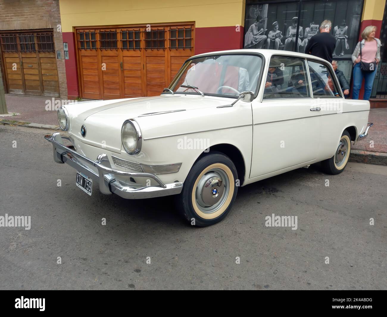 Old popular white 1960s BMW 700 E107 De Carlo small two door sedan ...