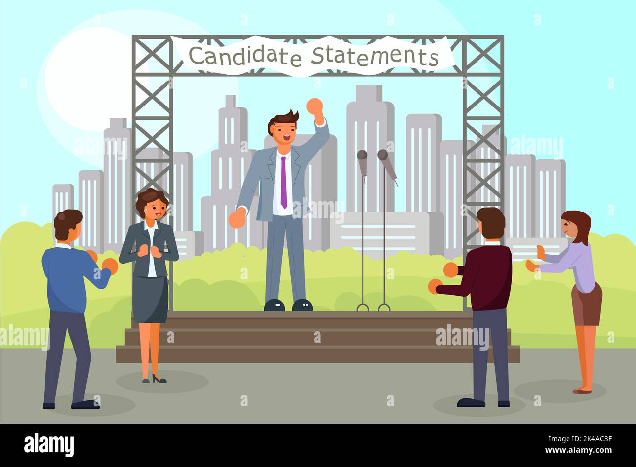 Pre-election campaign concept vector flat style illustration Stock Vector Image & Art - Alamy