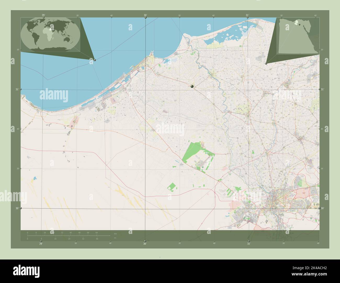 Al Buhayrah, governorate of Egypt. Open Street Map. Corner auxiliary ...