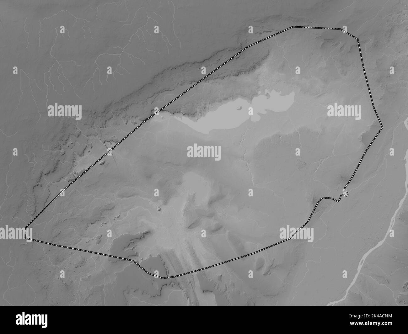 Al Fayyum, governorate of Egypt. Grayscale elevation map with lakes and ...